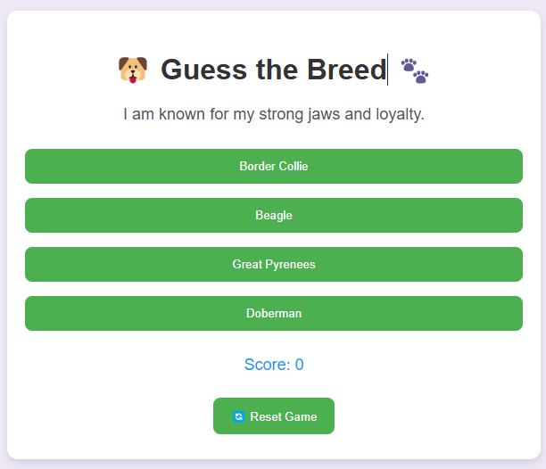 Guess the Breed Game - The Dog Love